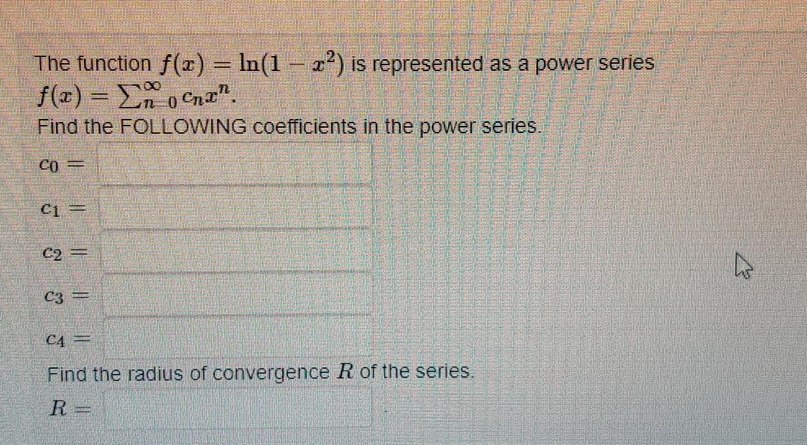 Solved f(x)=ln(1−x2) | Chegg.com