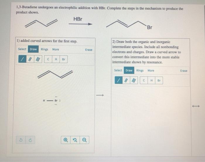 Solved 1,3-Butadiene undergoes an electrophilic addition | Chegg.com
