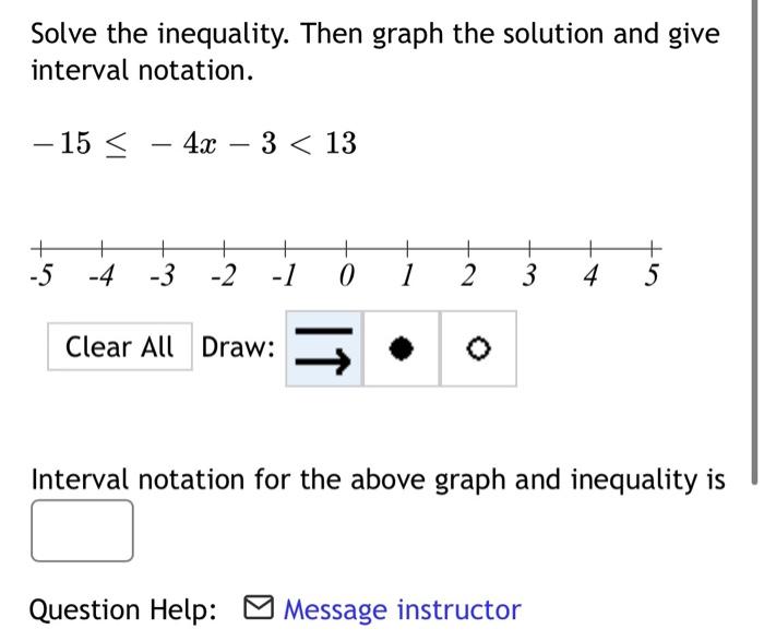 Solved Solve the inequality. Then graph the solution and | Chegg.com