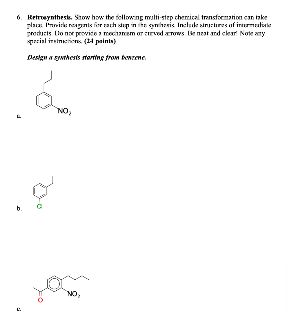 Solved Retrosynthesis. Show how the following multi-step | Chegg.com