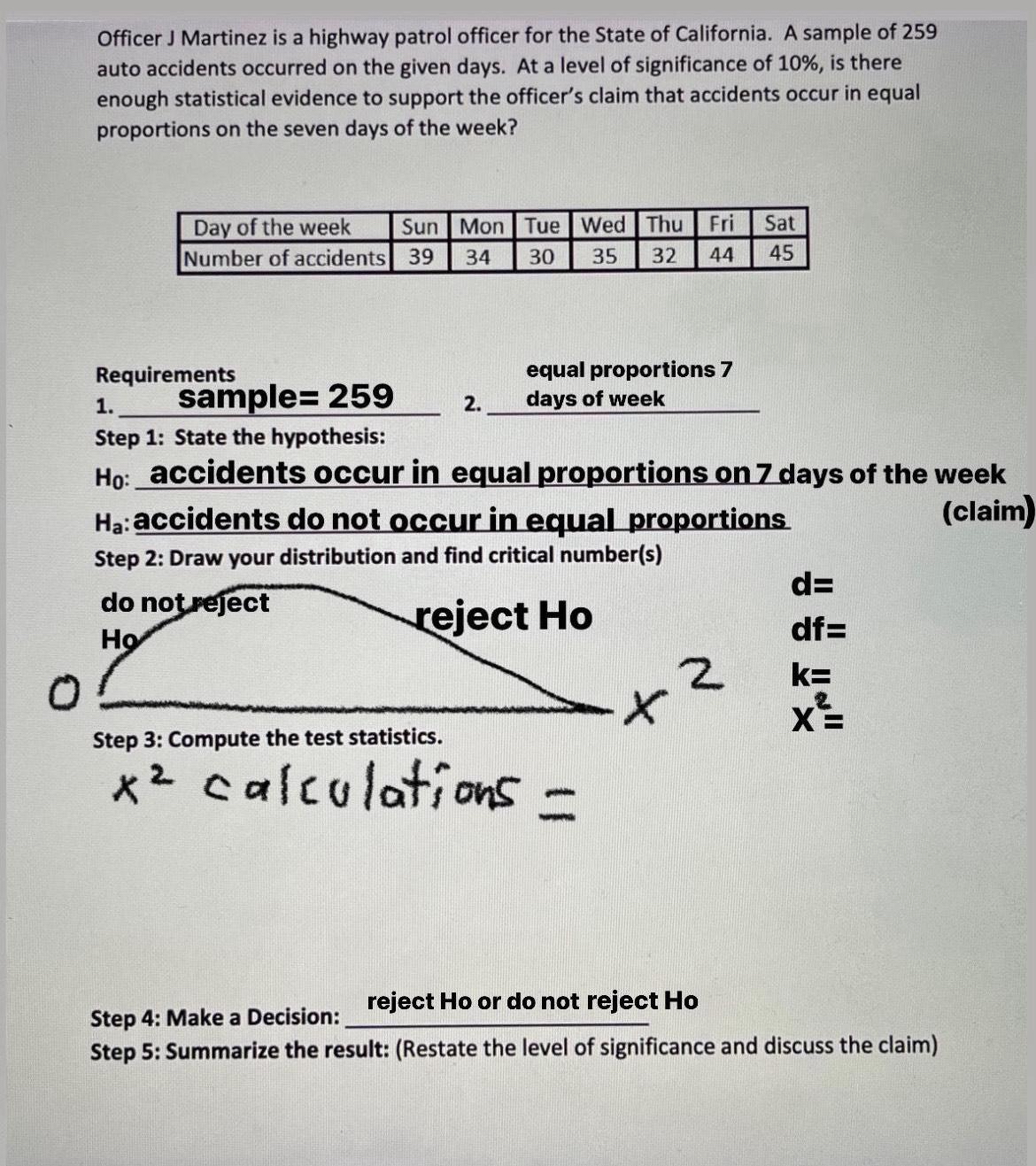 Solved Officer J Martinez is a highway patrol officer for | Chegg.com