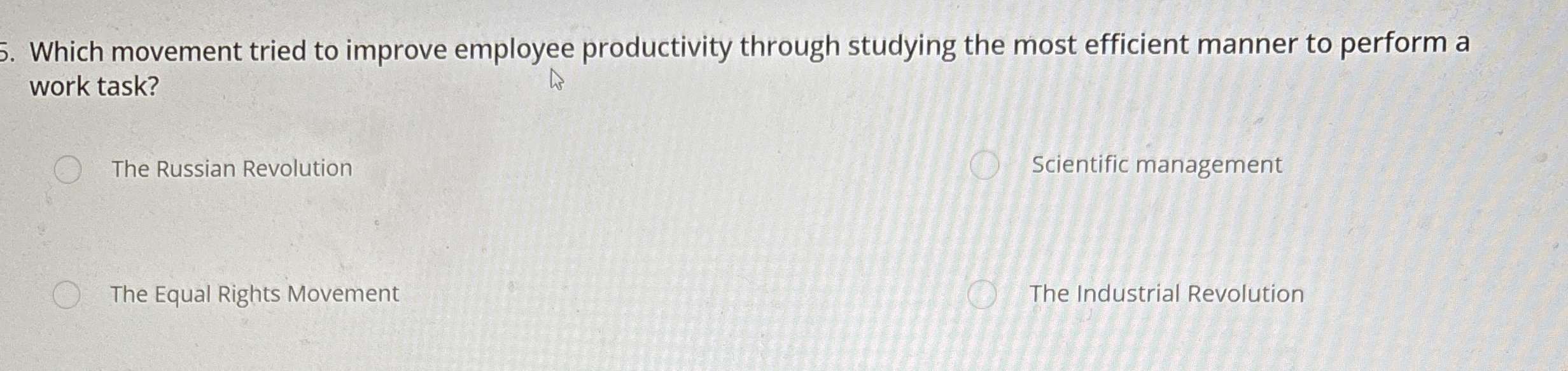 Which movement tried to improve employee productivity | Chegg.com