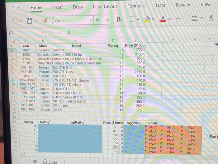 File Home Insert Draw Page Layout Formulas Data | Chegg.com