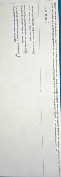 Solved Because the values of circular functions repeat every | Chegg.com
