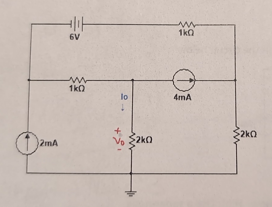 Solved using mesh analysis, find Io amand Vo in the circuit | Chegg.com