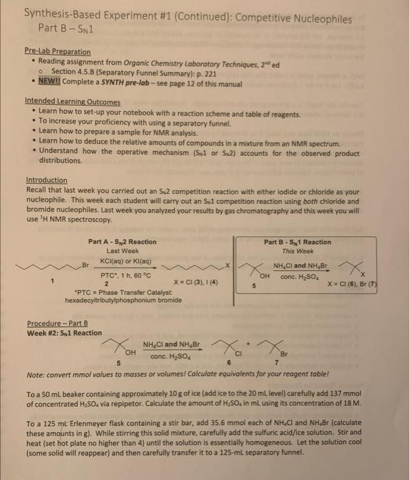 Synthesis-Based Experiment #1 (Continued): | Chegg.com