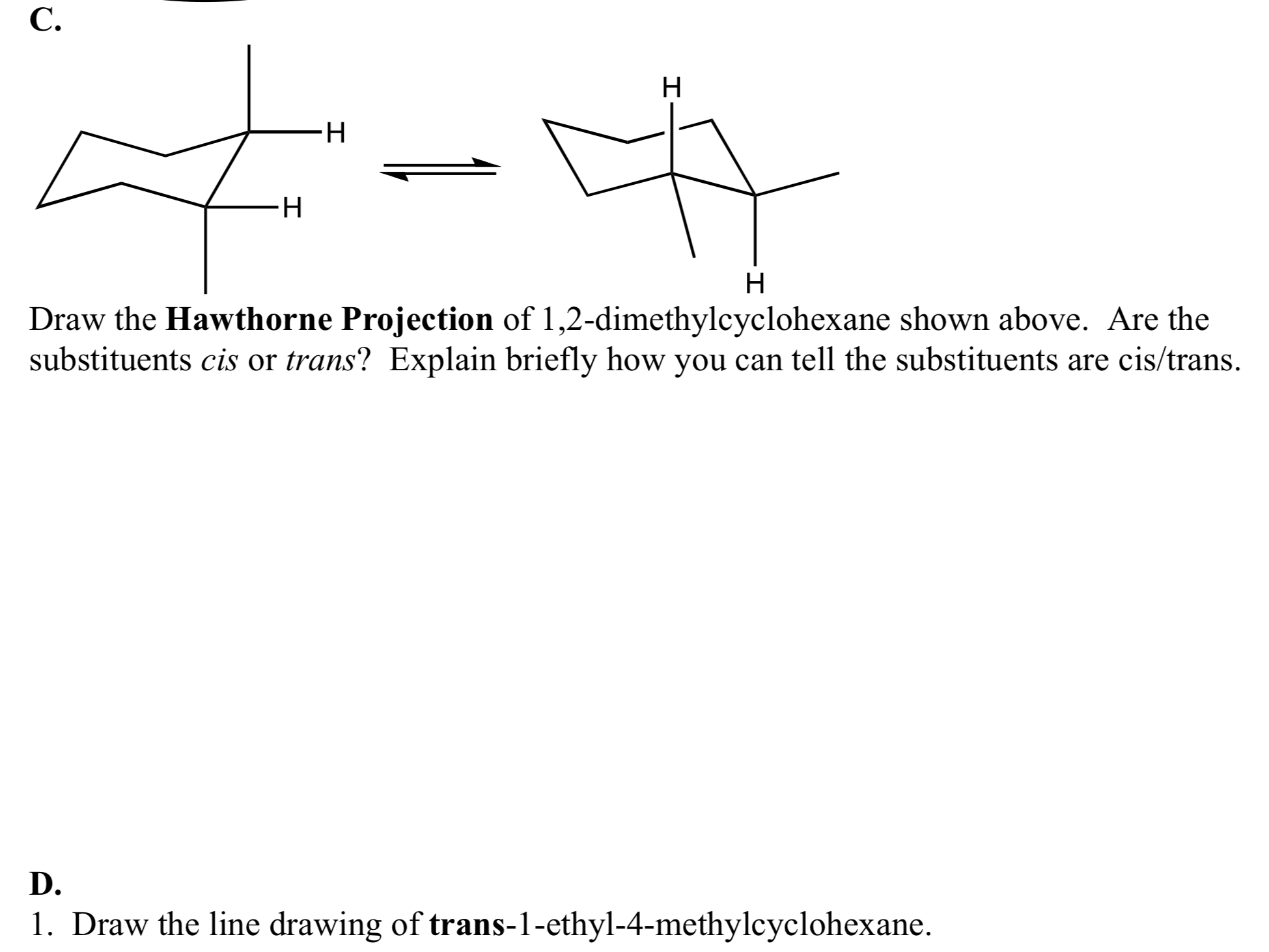 Solved Draw the Hawthorne Projection of | Chegg.com