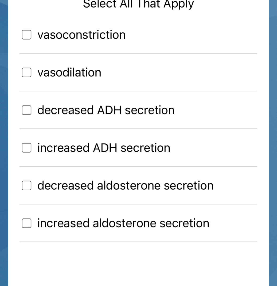 Solved Select All I hat | Chegg.com