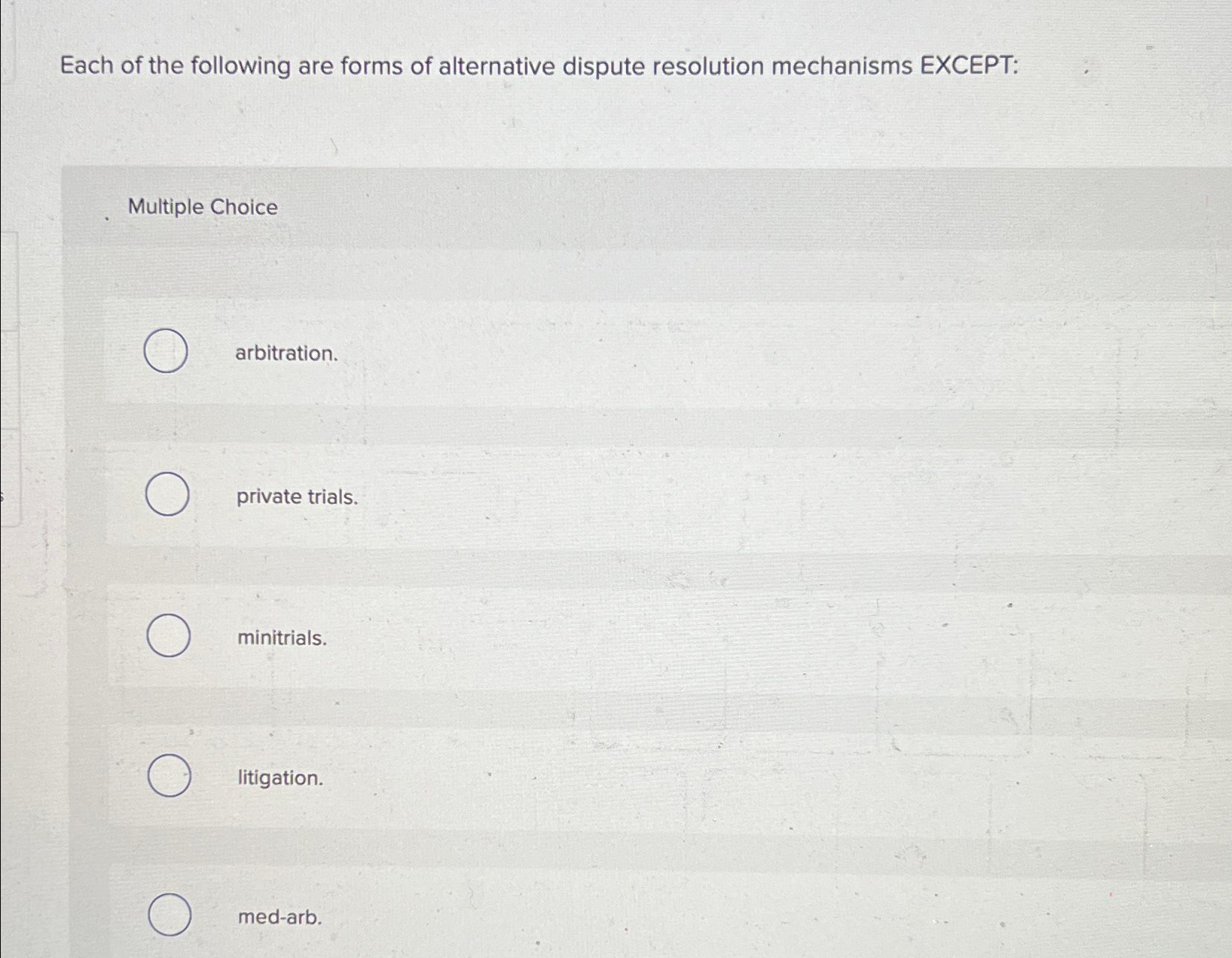 Solved Each of the following are forms of alternative | Chegg.com
