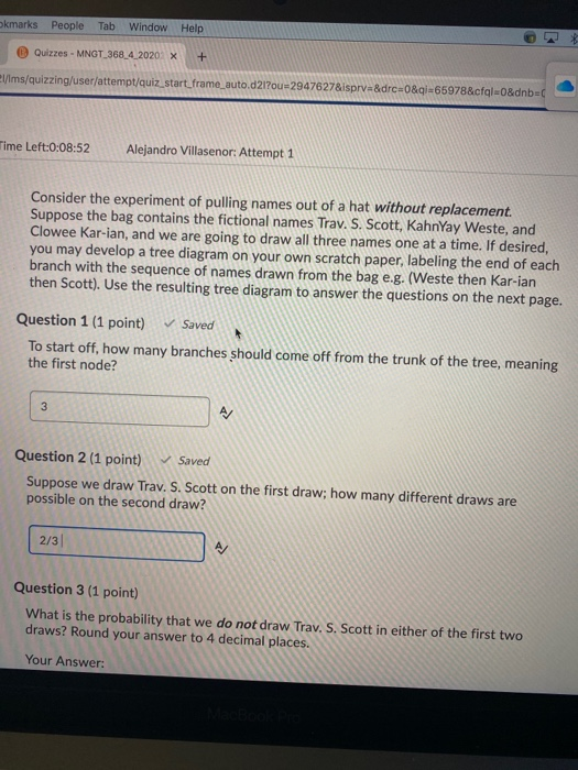 Solved okmarks People Tab Window Help X Quizzes - MNGT | Chegg.com
