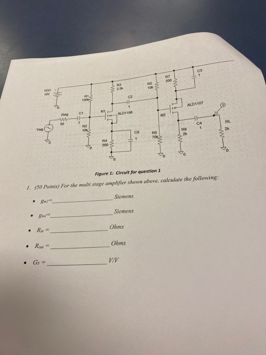 Solved ALD1107 Figure 1: Circult for question 1 1. (50 | Chegg.com