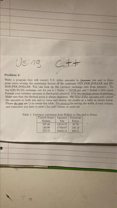 Solved Using Ctt Problem 2 Write A Program That Will
