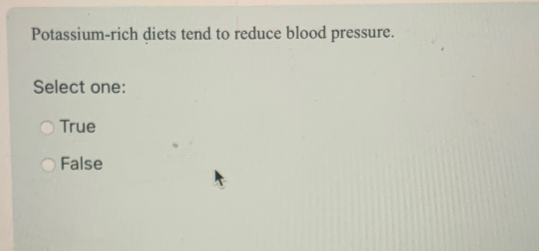 Solved Potassium-rich diets tend to reduce blood | Chegg.com