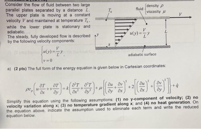 Solved Consider the flow of fluid between two large parallel | Chegg.com