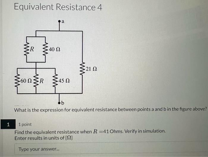 Solved Equivalent Resistance 4 What is the expression for | Chegg.com