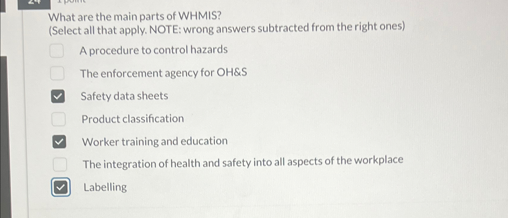 Solved What are the main parts of WHMIS?(Select all that | Chegg.com
