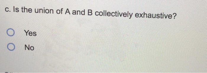 Collectively Exhaustive Examples