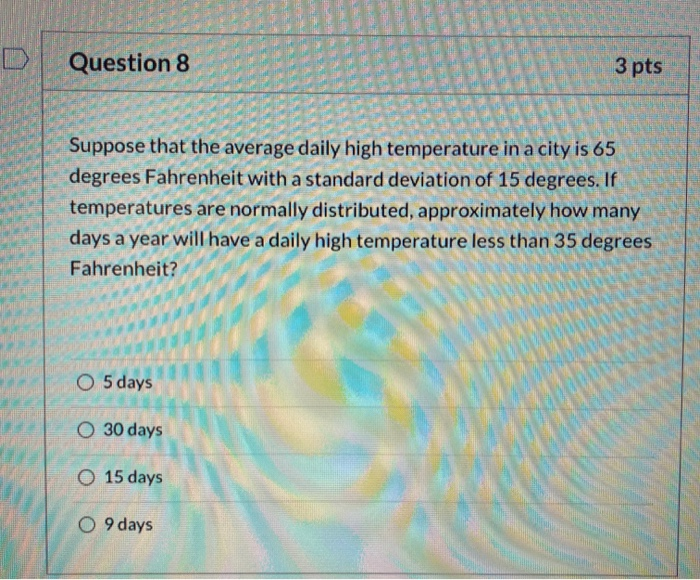 Solved D Question 8 3 pts Suppose that the average daily | Chegg.com
