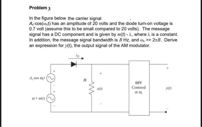 Solved Problem 1 Dual Tone Modulated Am Signal Consider An