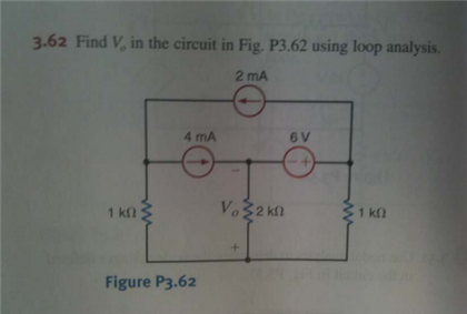 Solved Find V0 in the circuit in Fig P3 62 using loop | Chegg.com