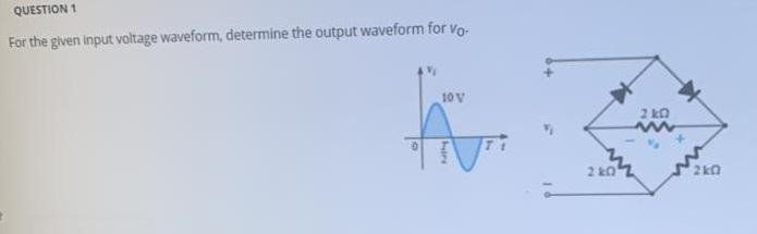 Solved For the given input voltage waveform, determine the | Chegg.com