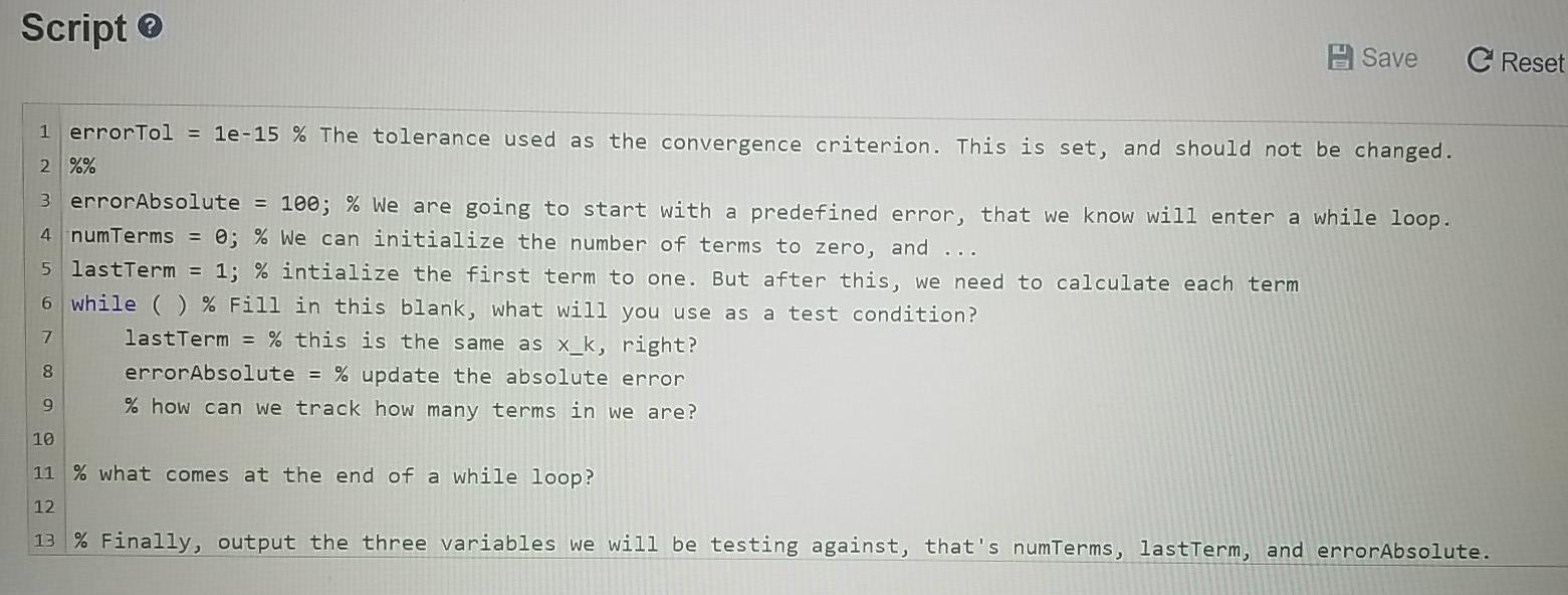 Solved While - Iterate until My Solutions Let's consider the | Chegg.com