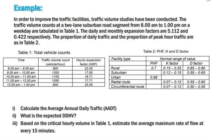 Solved In order to improve the traffic facilities, traffic | Chegg.com