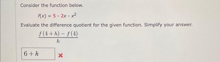 Solved Consider the function below. f(x) = 5-2x - x2 | Chegg.com