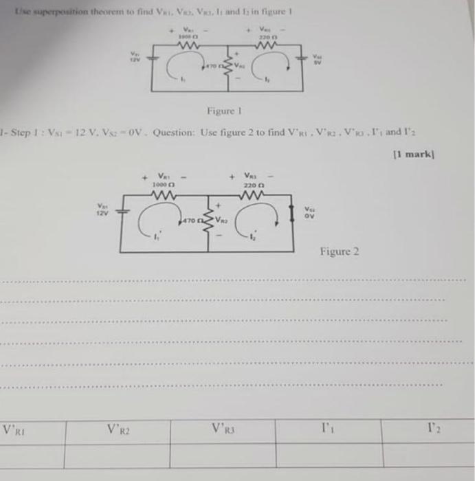 Solved [1 mark]Figure I I- Step I : Vs1−12 V, Vs2=0 V. | Chegg.com