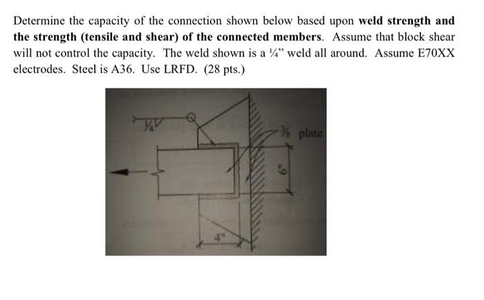 Solved Determine the capacity of the connection shown below | Chegg.com