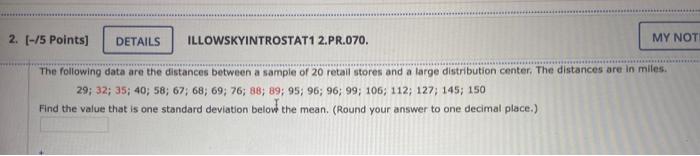 Solved 2. [-/5 Points) DETAILS ILLOWSKYINTROSTAT1 2.PR.070. | Chegg.com