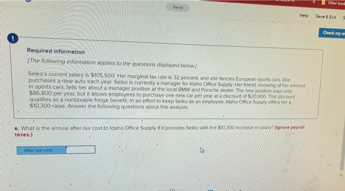 Solved Other book saved Help Save & Exit Check my w ! | Chegg.com