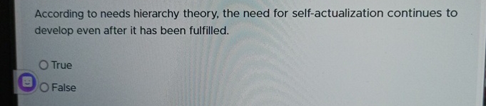 Solved According to needs hierarchy theory, the need for | Chegg.com