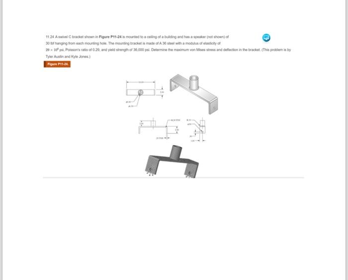 Solved 11.24 A swivei C tracket shown in Figure P11.24 is | Chegg.com