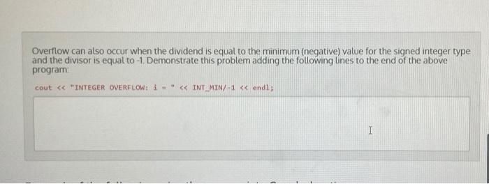 Solved Overflow can also occur when the dividend is equal to | Chegg.com