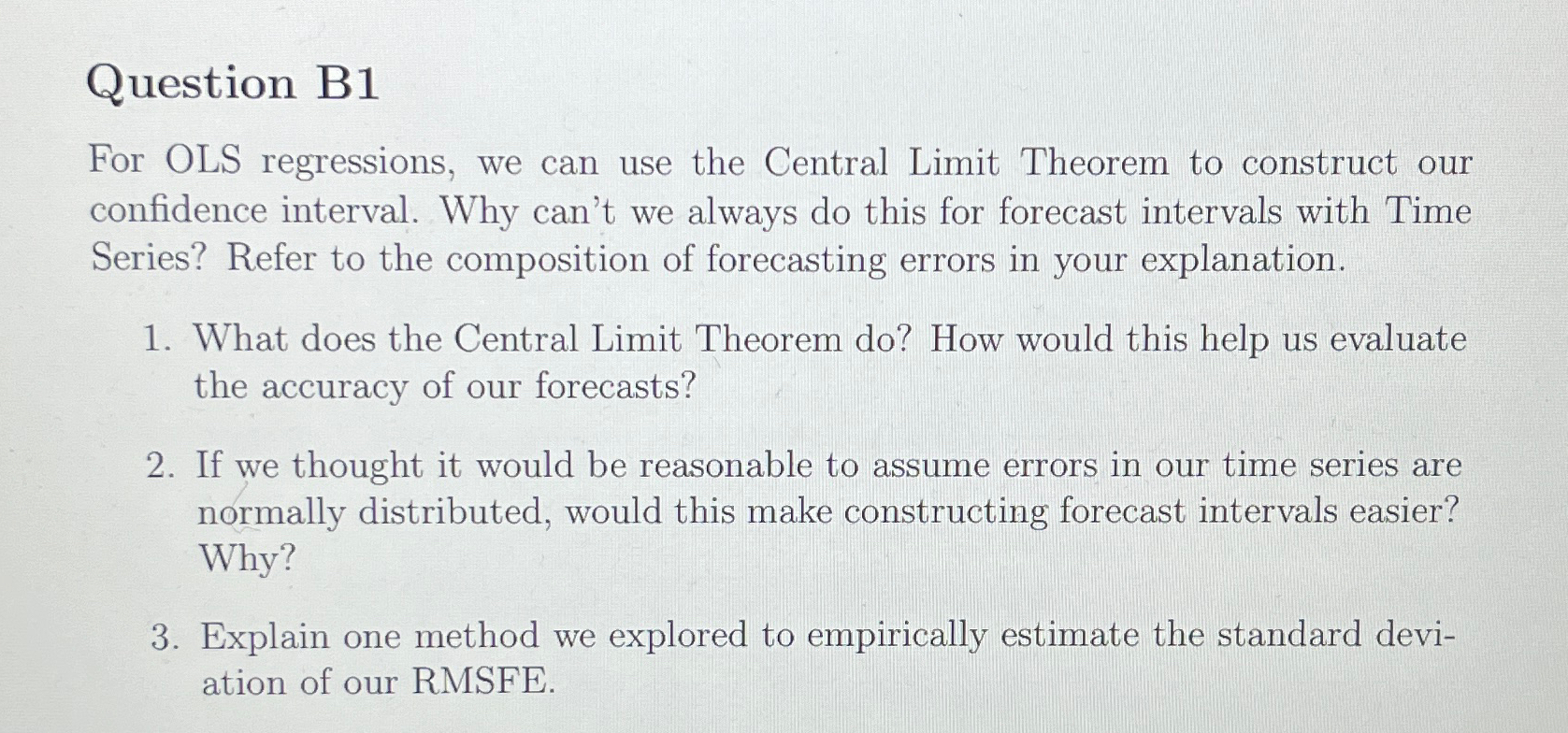 Solved Question B1For OLS regressions, we can use the | Chegg.com