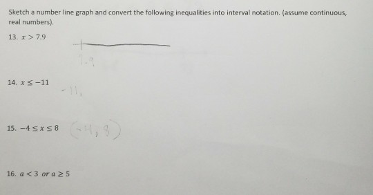 Solved Sketch a number line graph and convert the following | Chegg.com