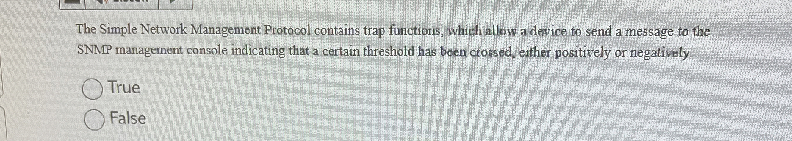 Solved The Simple Network Management Protocol contains trap | Chegg.com