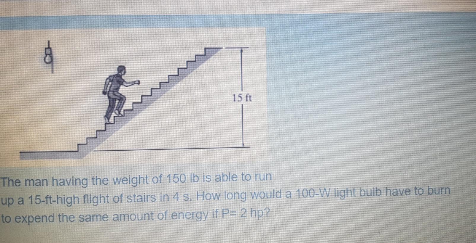 Solved 15 ft The man having the weight of 150 lb is able to | Chegg.com