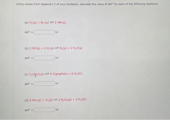 Solved Using values from Appendix C of your textbook, | Chegg.com
