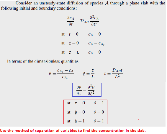 Solved Consider an unsteady-state diffusion of species AA | Chegg.com