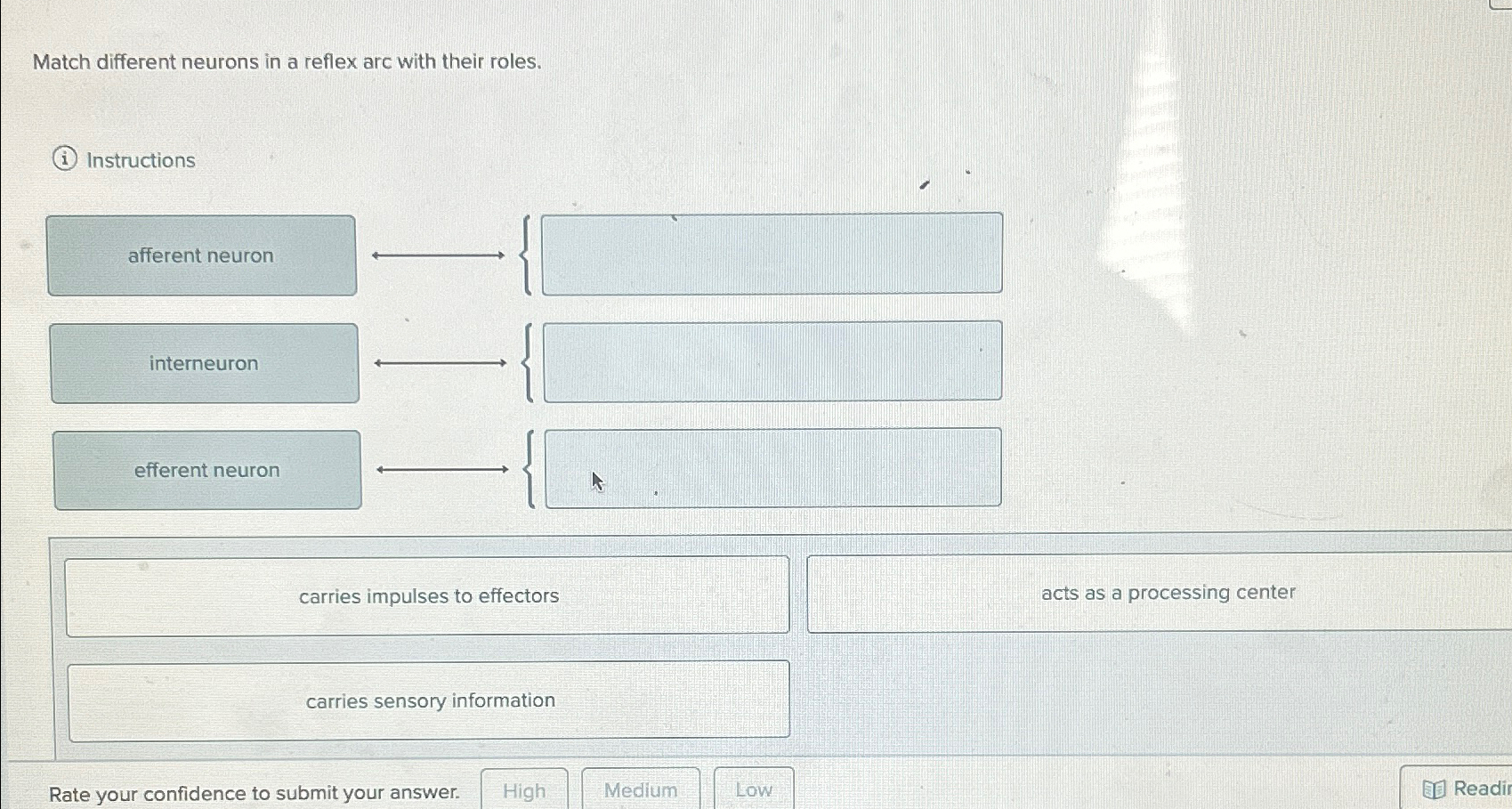 Solved Match different neurons in a reflex arc with their | Chegg.com
