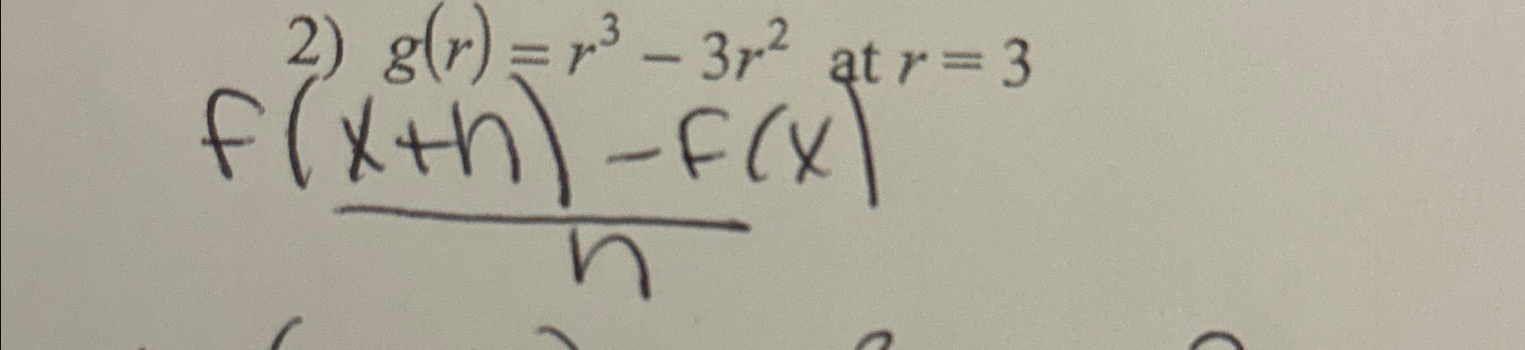 Solved g(r)=r3-3r2 ﻿at r=3Find the derivative at the given | Chegg.com