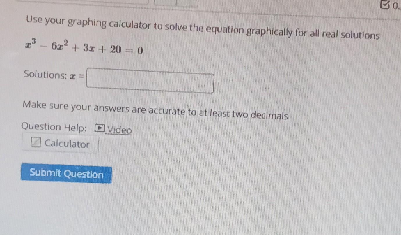 Solved Use your graphing calculator to solve the equation | Chegg.com