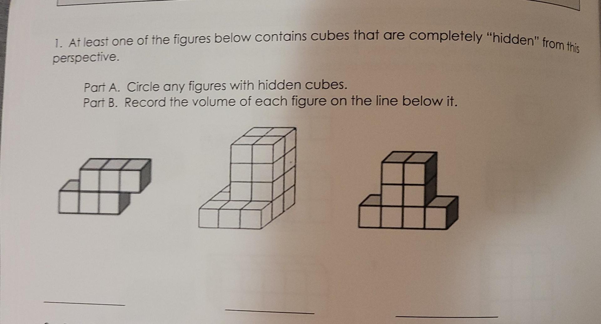 Solved 1. At least one of the figures below contains cubes | Chegg.com