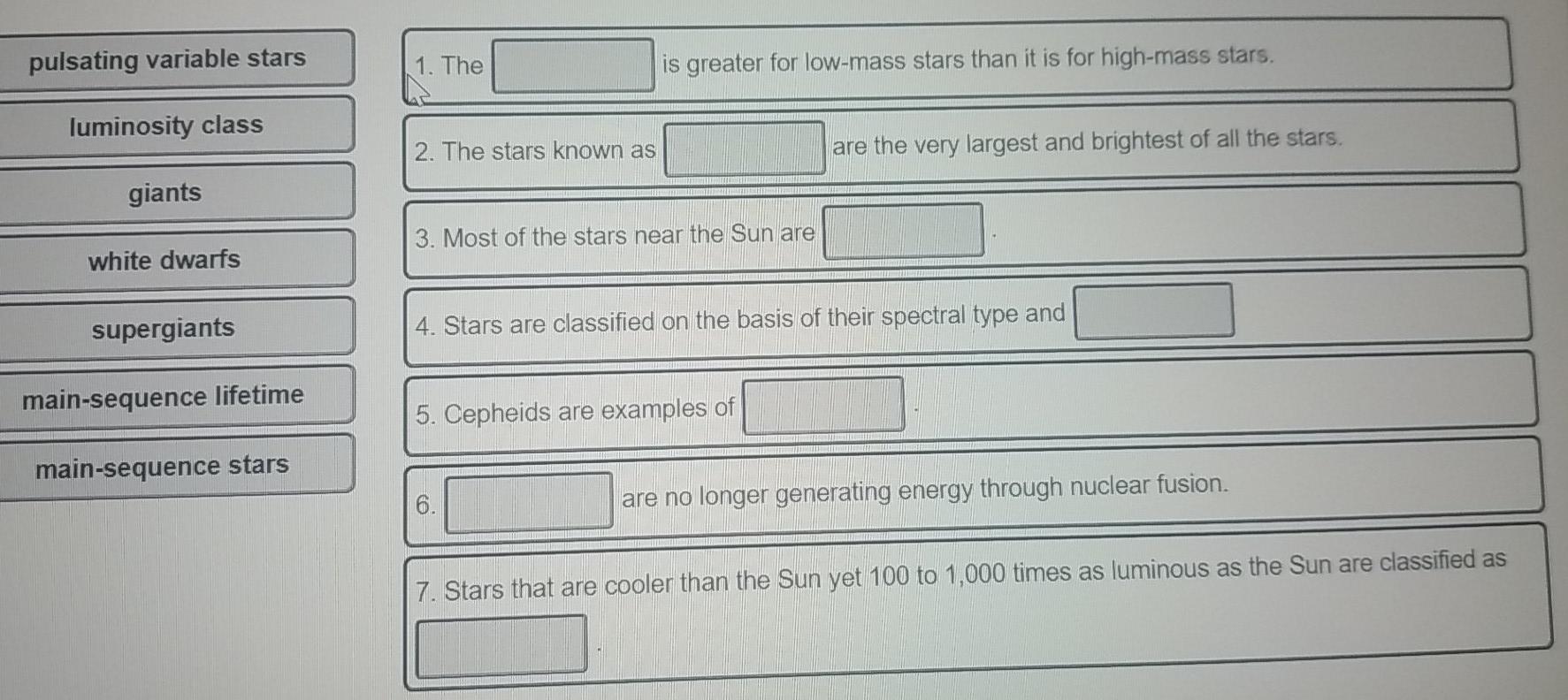 Solved pulsating variable stars 1. The is greater for | Chegg.com