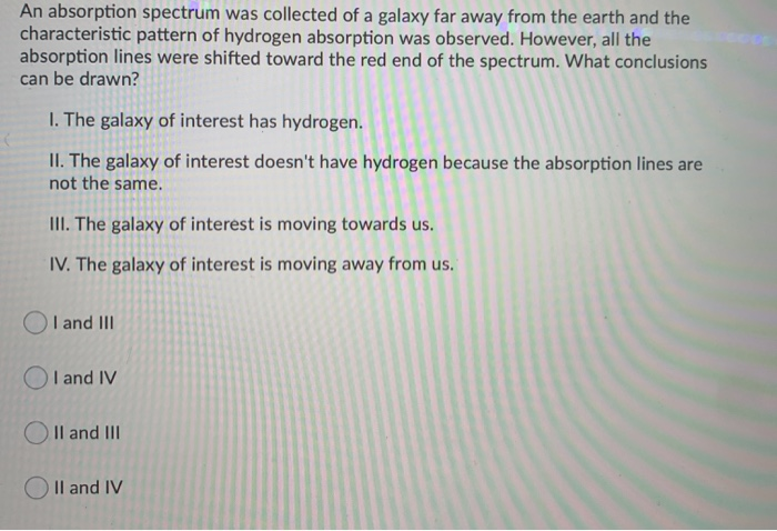 Solved An absorption spectrum was collected of a galaxy far | Chegg.com