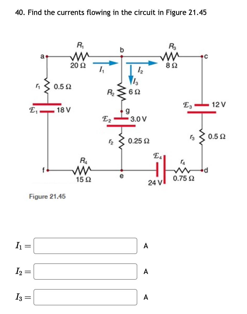 Solved Find the currents flowing in the circuit in Figure | Chegg.com