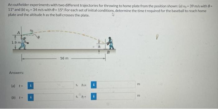 Solved An outfielder experiments with two different | Chegg.com
