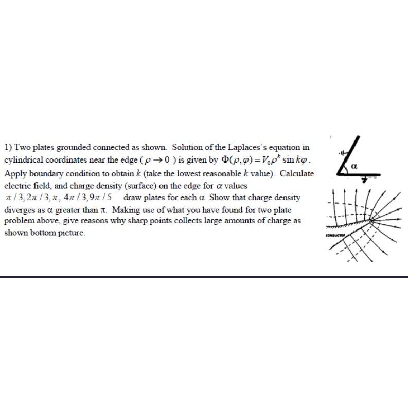 Solved Two plates grounded connected as shown. Solution of | Chegg.com